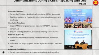 ASEAN’s crisis‐management framework is built on three core principles ...