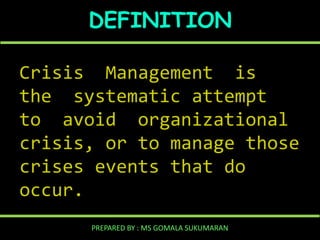 Crisis management in pr | PPTX