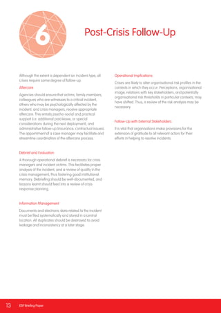 Crisis management of critical incidents | PDF