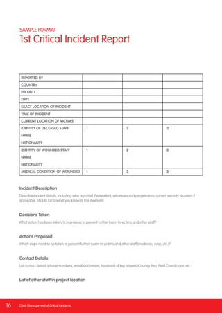 Crisis management of critical incidents | PDF
