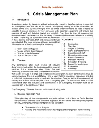 Crisis management plan | PDF