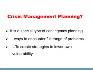 Crisis management plan | PPTX