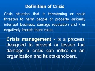 Crisis management presentation | PPT