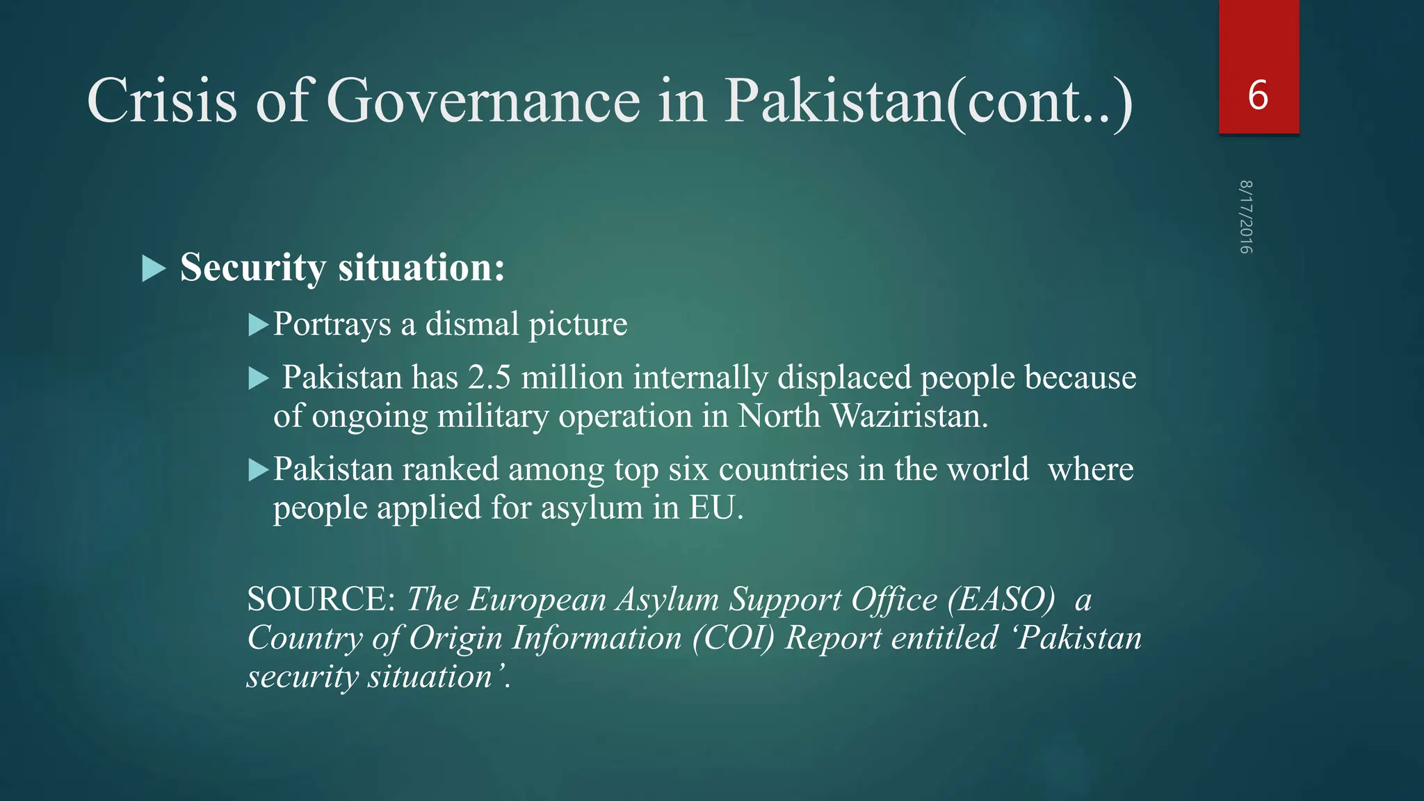 crisis of governance in pakistan and their aspects | PPT