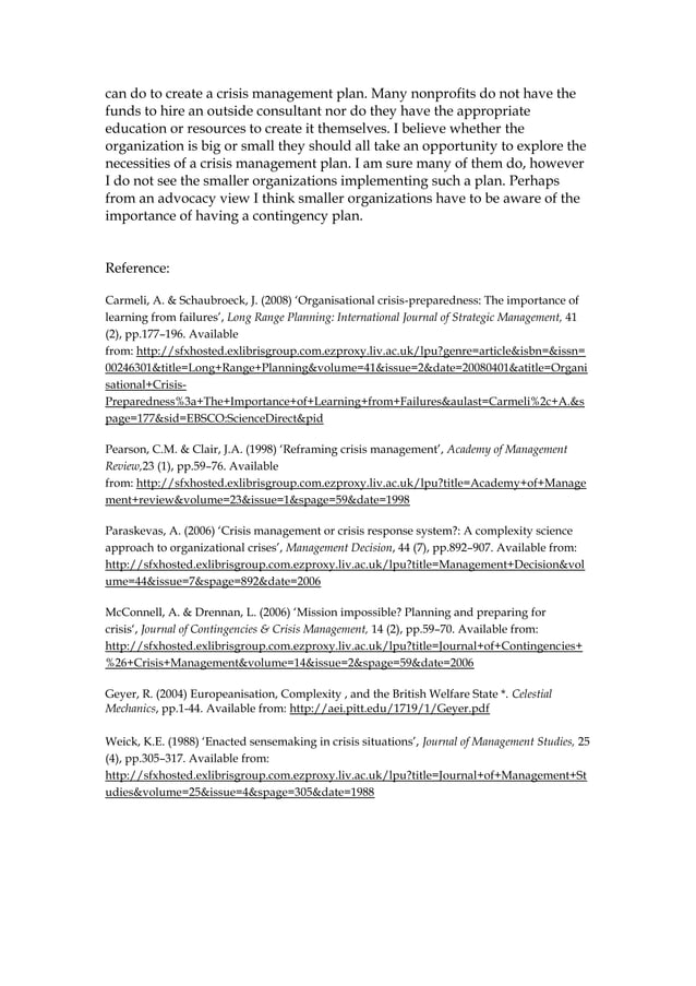 Crisis response and change orientation models - CM 6 | PDF