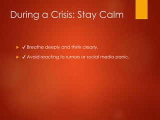 Crisis ppt safety guidelines for students stay safe | PDF