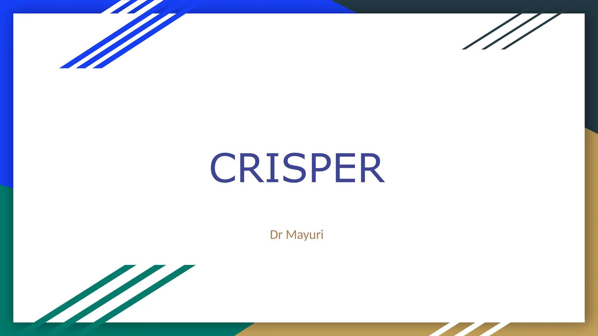 CRISPER technology..it's mechanism and uses in diagnostics and ...