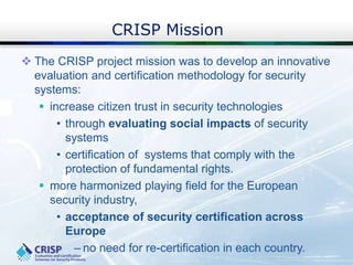 CRISP project: overview of findings and lessons learned. | PPT