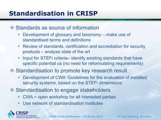 CRISP and HECTOS projects - key findings | PPT