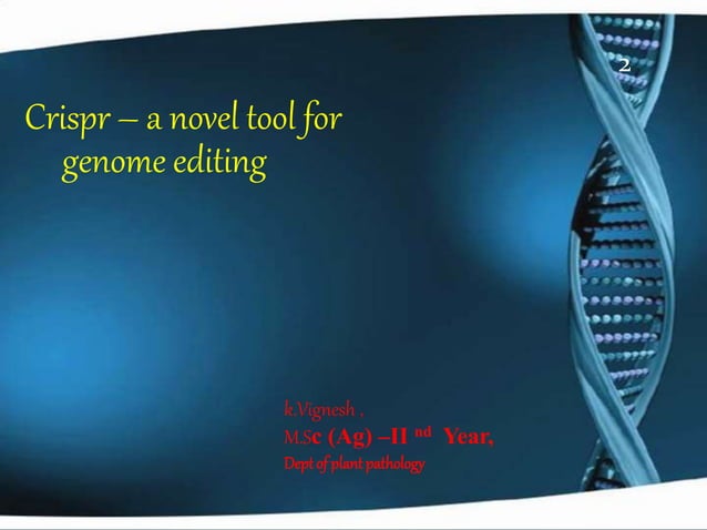CRISPR – a novel tool for genome editing | PPTX