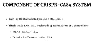 CRISPR-Cas9 system a tool for gene editing presentation | PPTX