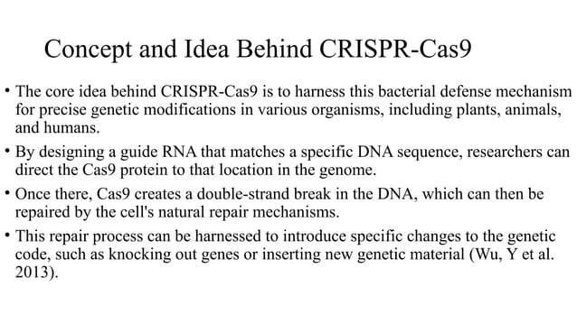 Gene Editing tool CRISPR-Cas9 Presantations | PPTX