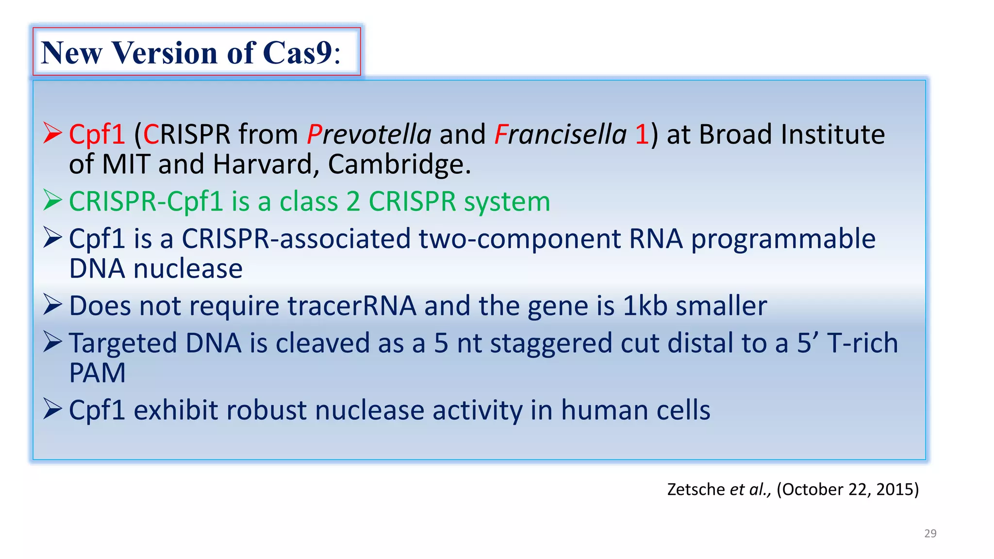 Crispr cas: A new tool of genome editing | PPTX