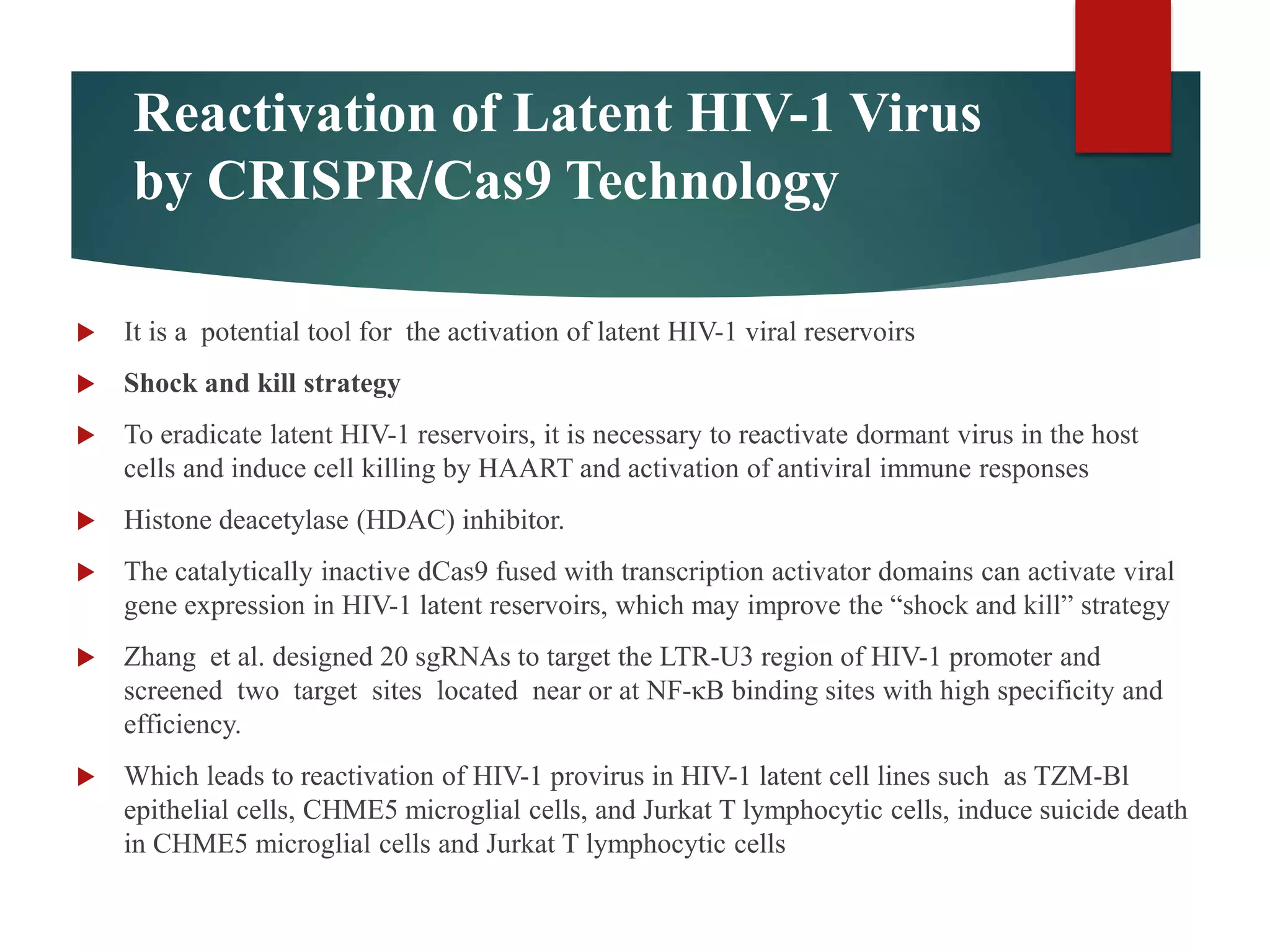 The role of CRISPR CAS-9 in the treatment of HIV | PPTX