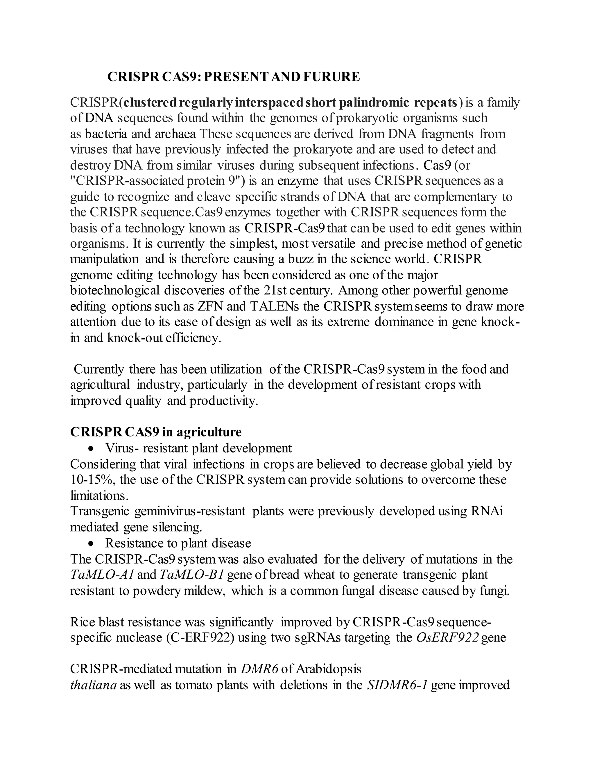 Crispr cas9 | DOCX