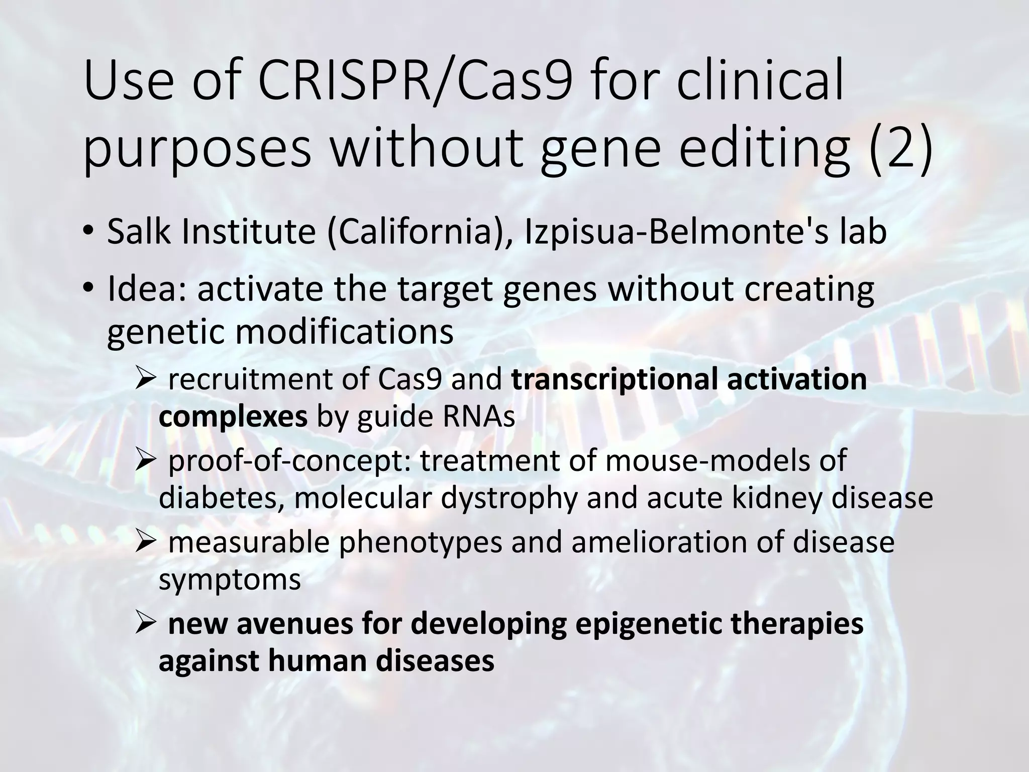 The CRISPR/CAS9 genome editing system and humans | PDF