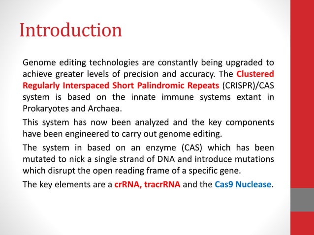PRINCIPLE OF CRISPR GENOME EDITING | PPTX | Programming Languages | Computing
