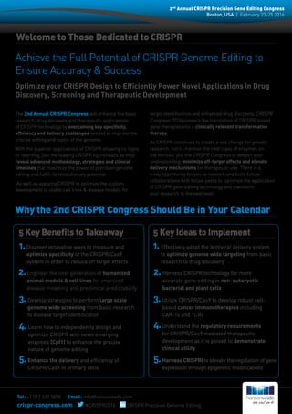 2nd CRISPR Congress Boston, 23-25 February 2016 | PDF
