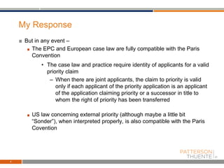 Priority under the Paris Convention: Are National/Regional "Sonderwege ...