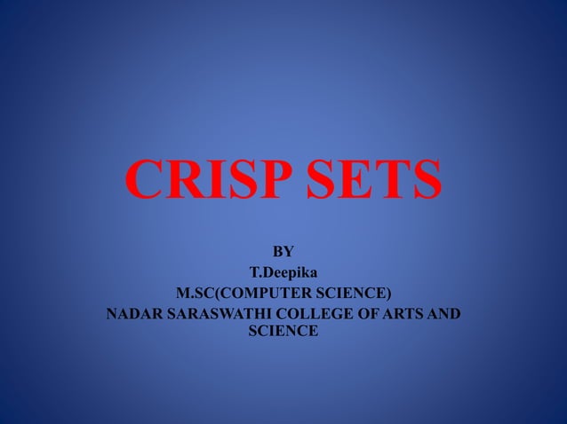 Crisp sets | PPTX | Science