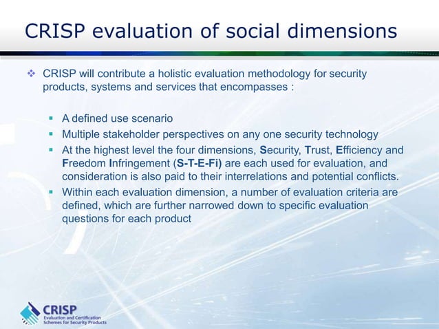 Trust and security technologies: Lessons from the CRISP project | PPTX