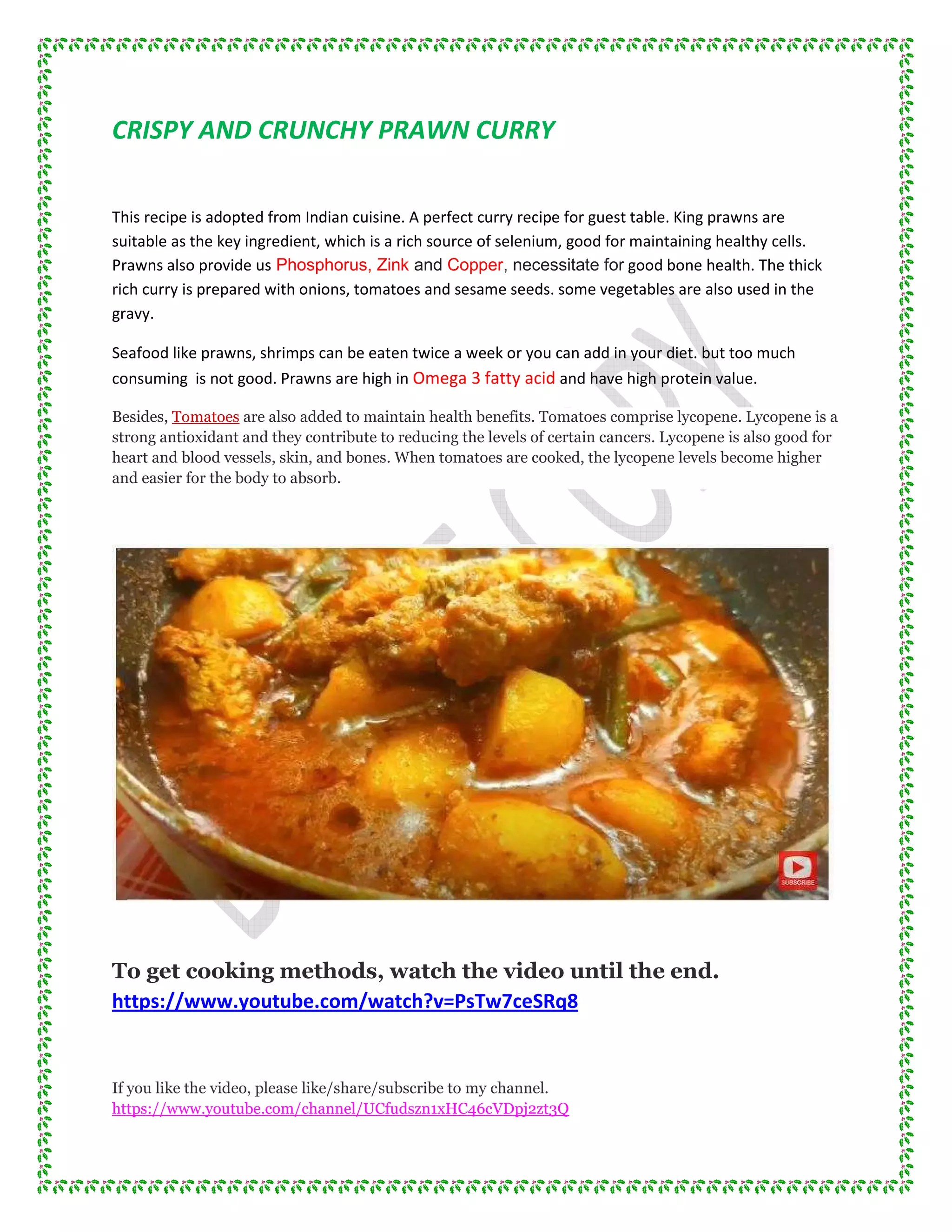 Crispy and crunchy prawn curry | PDF