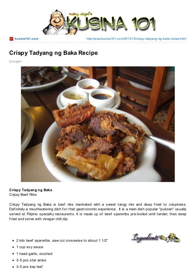 Crispy tadyang ng baka - Alchetron, The Free Social Encyclopedia