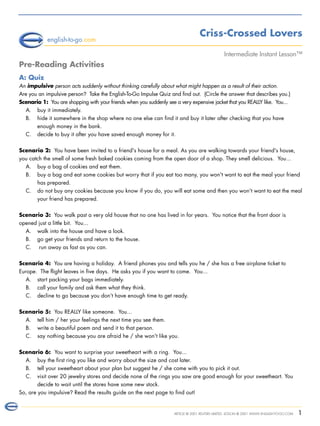 Criss crossed lovers english to go | PDF