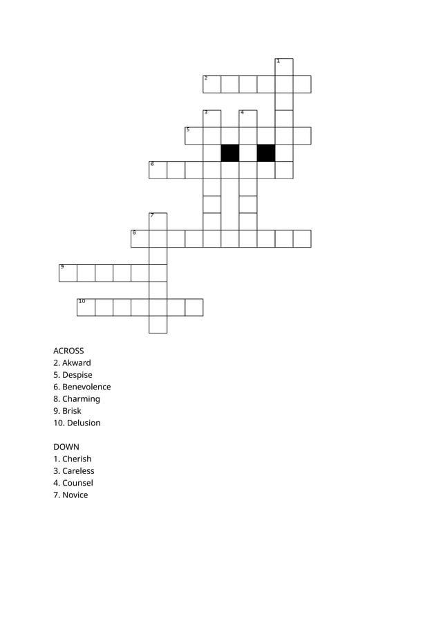 CRISS CROSS PUZZLE - a vocabulary builder | PDF