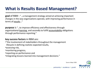 Workshop: Monitoring, evaluation and impact assessment | PPT