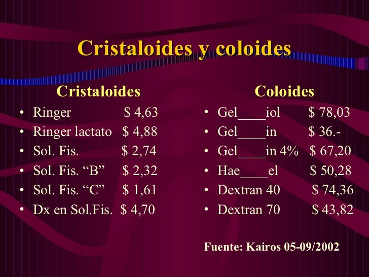 Cristaloides y coloides