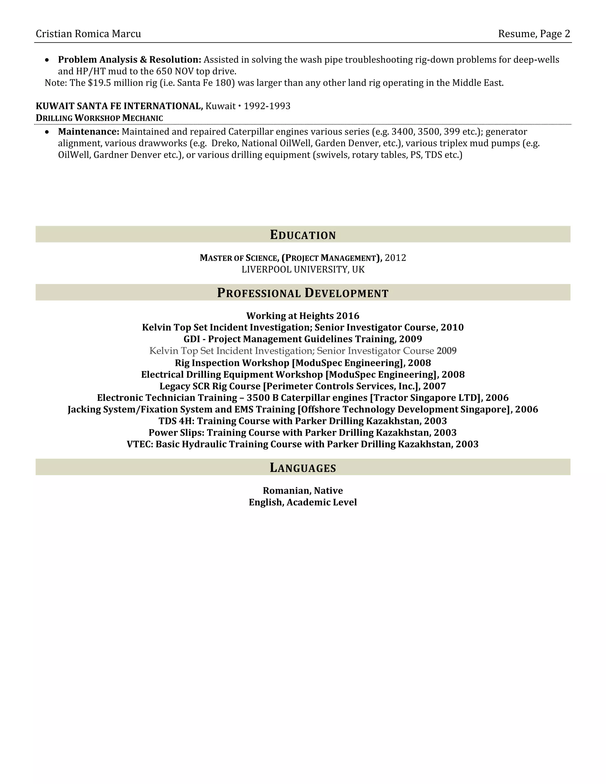 Cristian Marcu Resume | PDF