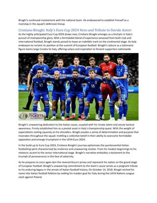 Cristiano BCristiano Biraghi Italy's Left-Back Dynamo Ready for UEFA Euro 2024iraghi Italys Left ...