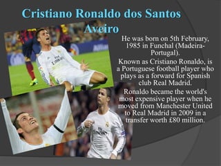 Cristiano Ronaldo biography | PPTX