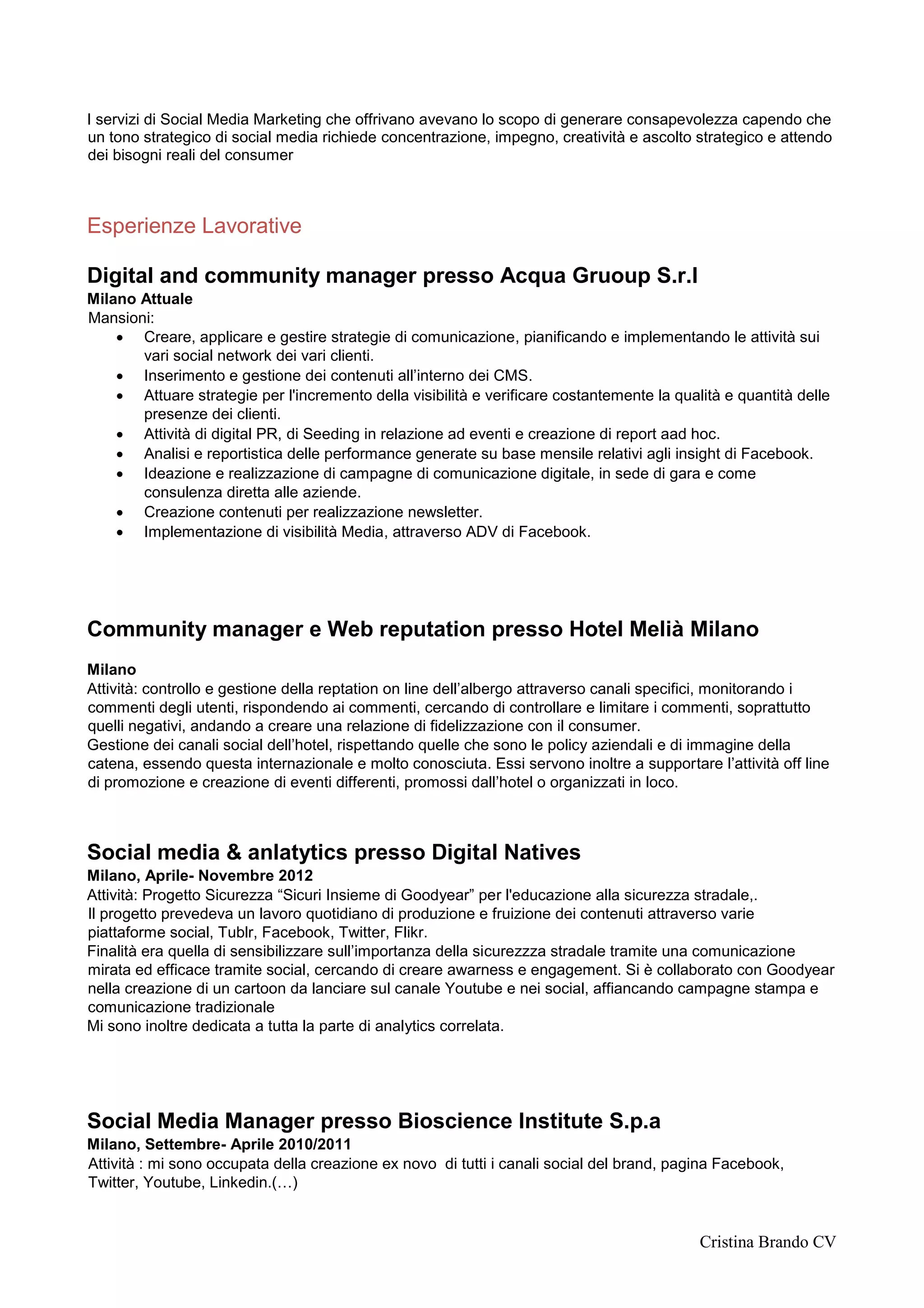 Cristina brando cv | PDF