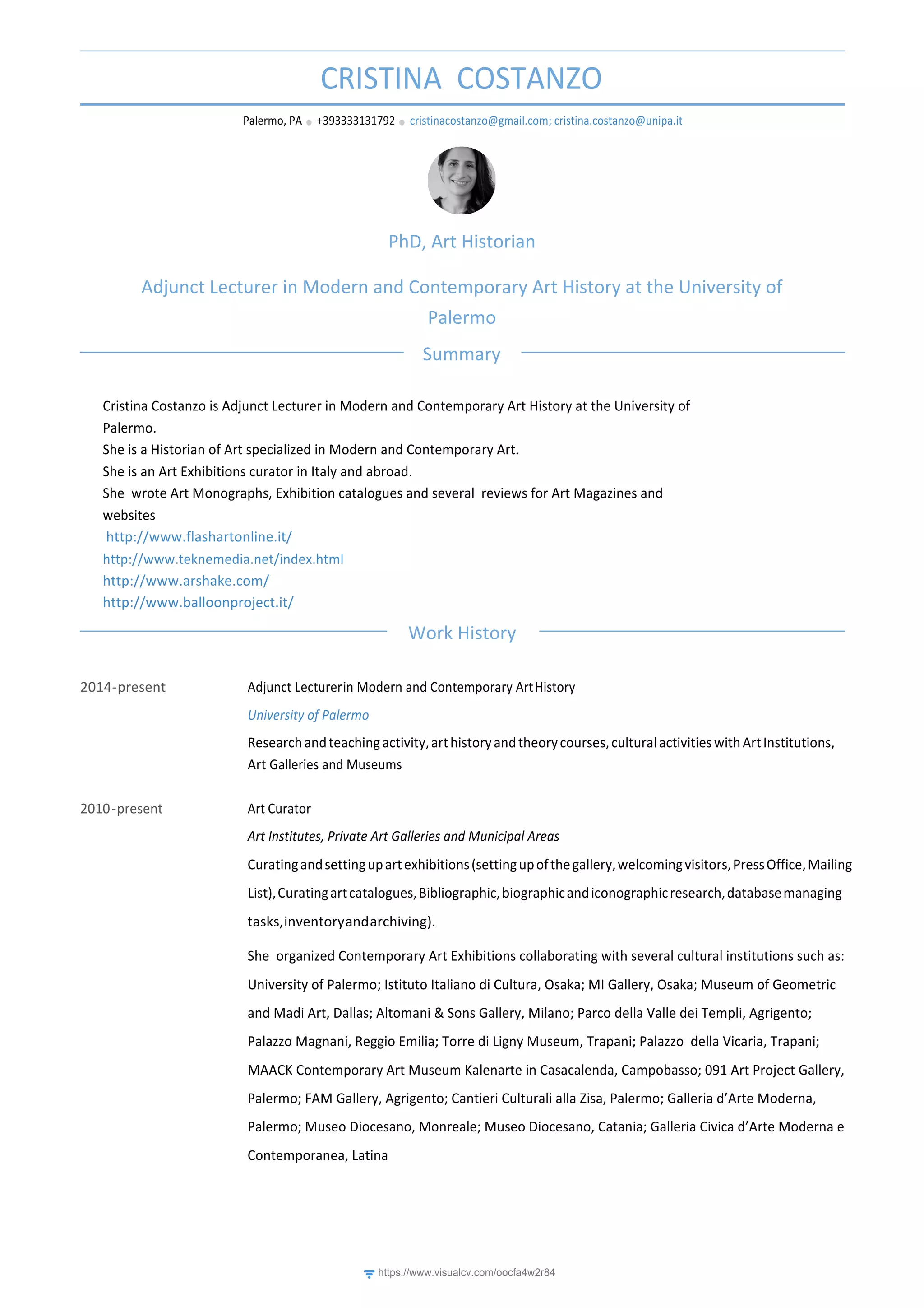Cristina costanzo cv english | PDF