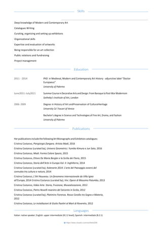Cristina costanzo cv english | PDF