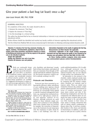 Crit care med give your patient a fast hug (at least) once a day | PDF