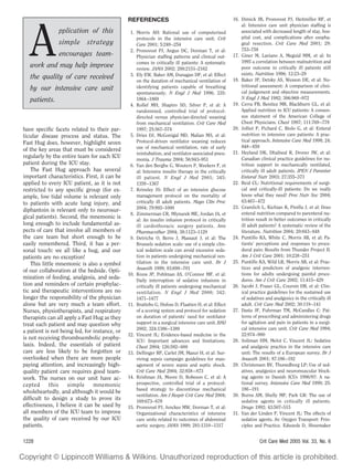 Crit care med give your patient a fast hug (at least) once a day | PDF