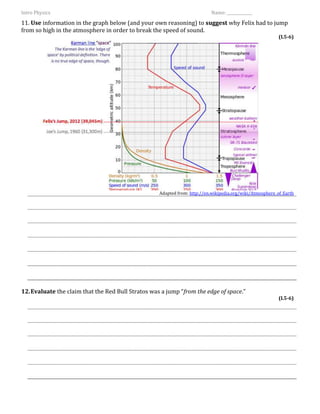 Red Bull Stratos: Freefall Physics | DOCX | Physics | Science