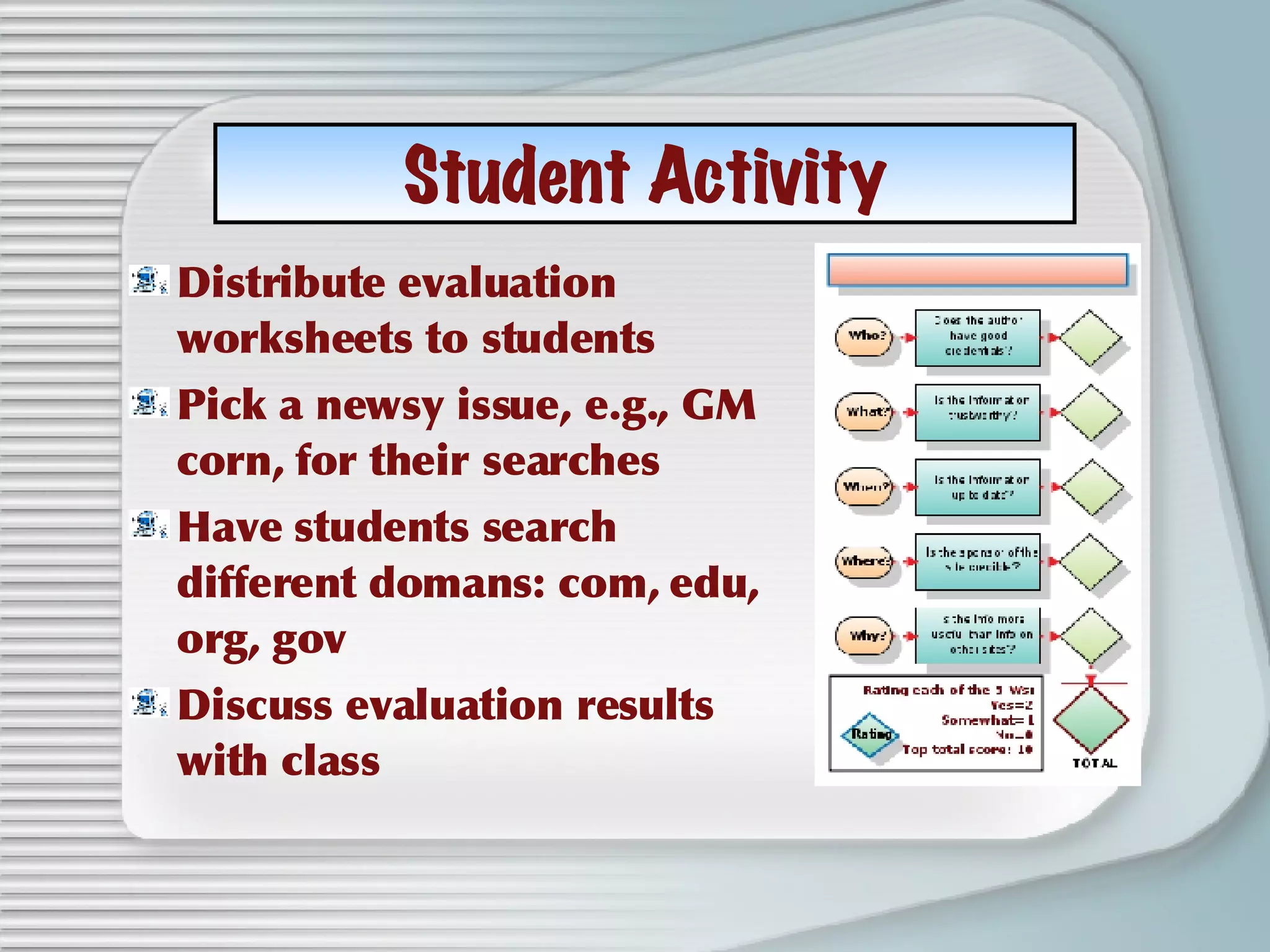 Criteria for Web Site Evaluation | PPT