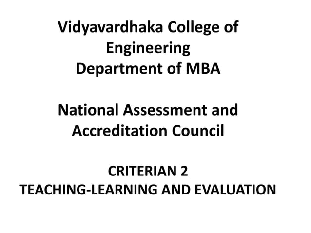 CRITERIA 2 new.pptx NAAC ppt criteria wise | PPTX | Professional School | Postgraduate Education