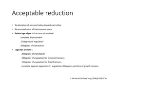 Criteria for acceptable reduction of forearm fractures | PPTX