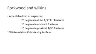 Criteria for acceptable reduction of forearm fractures | PPTX