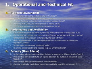 Criteria For EA Tool Selection | PPT