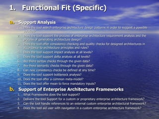 Criteria For EA Tool Selection | PPT