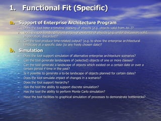 Criteria For EA Tool Selection | PPT
