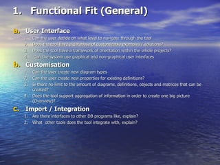 Criteria For EA Tool Selection | PPT