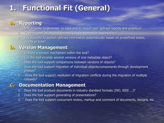 Criteria For EA Tool Selection | PPT