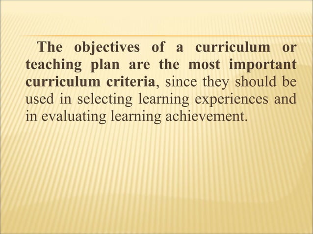 Criteria for evaluating the curriculum | PPT | Educational Assessment | Education